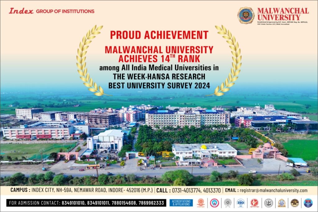 Malwanchal University Ranked 14th in THE WEEK-HANSA RESEARCH SURVEY ...